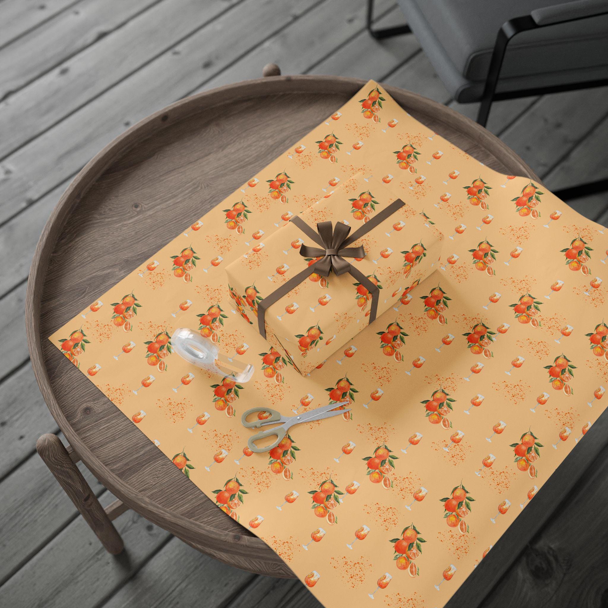Aperol Spritz Wrapping Paper Aperol Spritzer Gift Wrap Bridal Shower ...