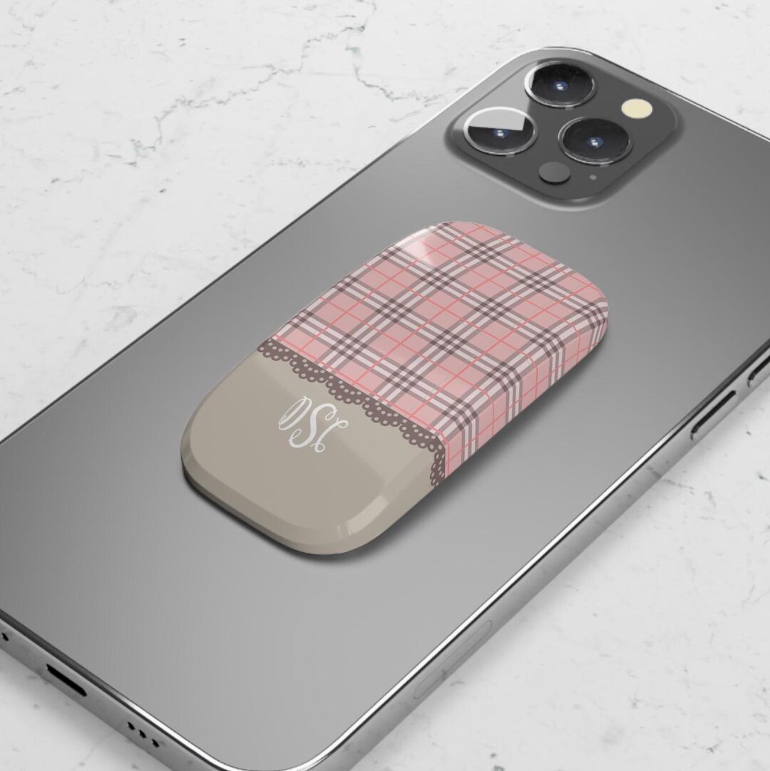 Pink Popsocket Monogram Phone Grip Custom Pop Socket Cute Popsocket ...