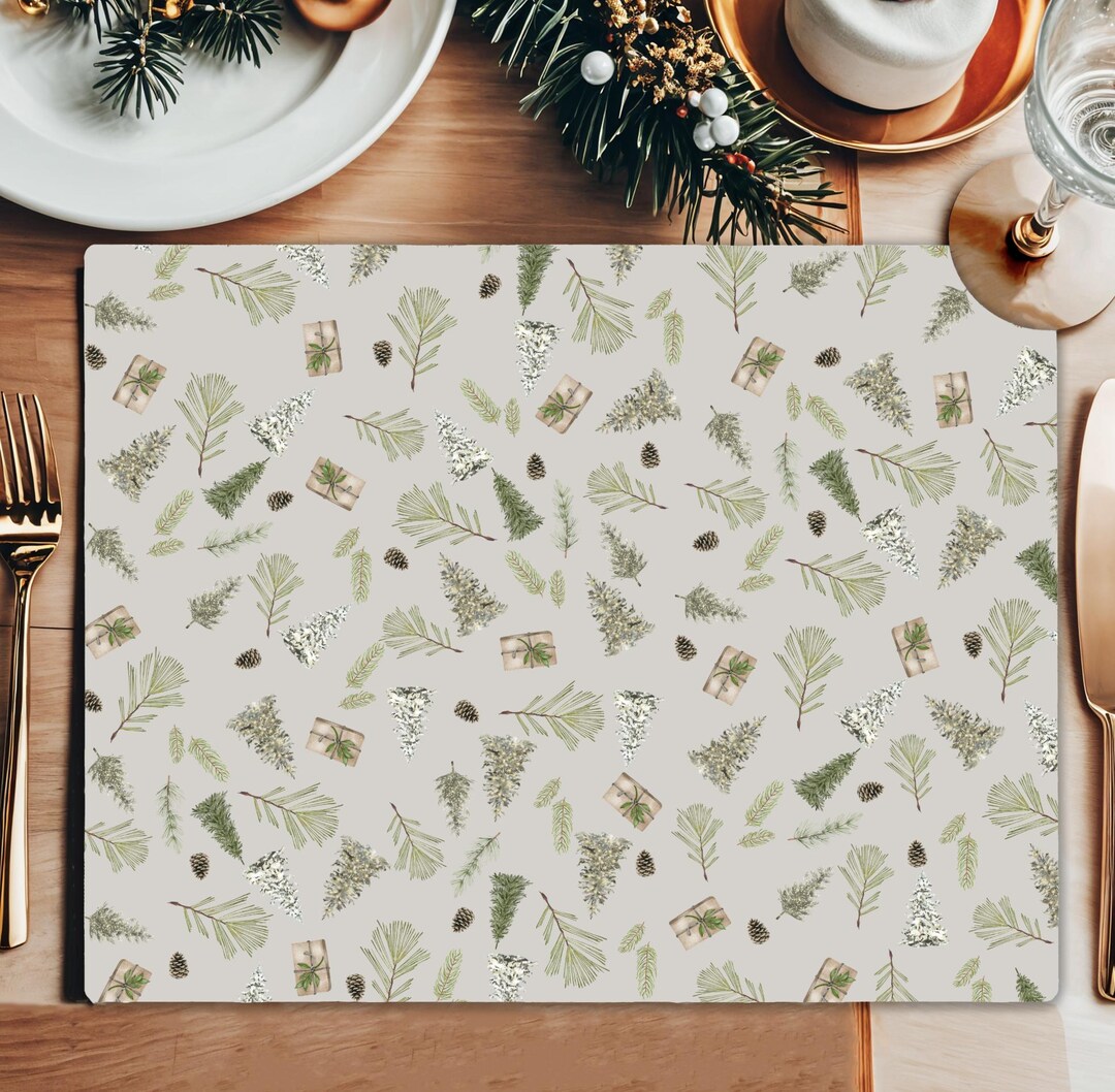 Christmas Placemats Pine Tree Placemat Table Placemats Table Linens ...