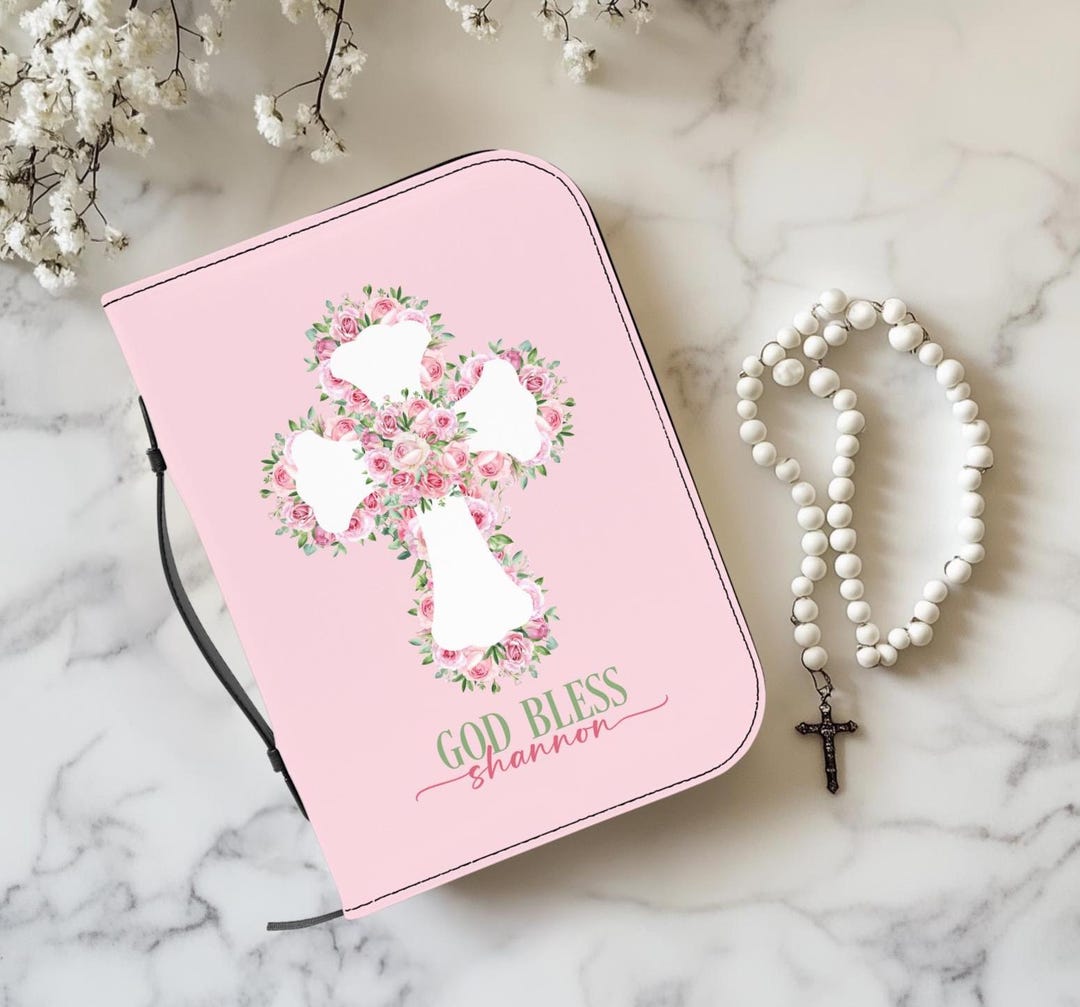 Pink Bible Cover Personalized Bible Case Leather Bible Cover Gift for ...