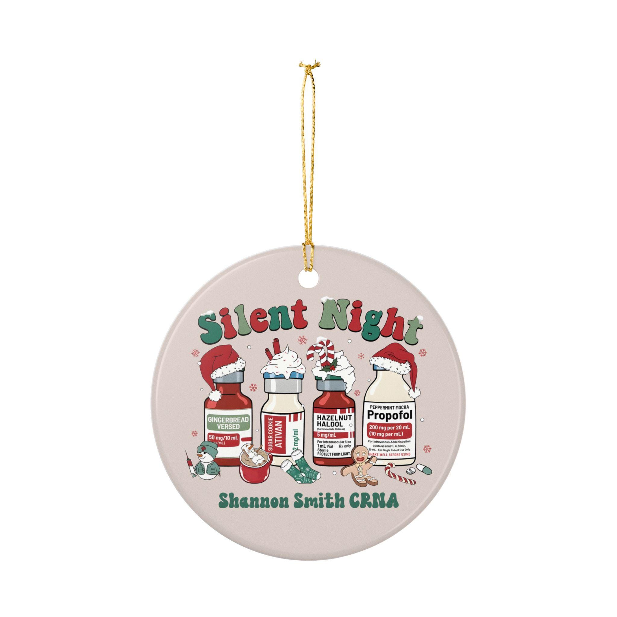 Funny CRNA Gift - Fun Anesthesia Christmas Ornament - Custom ...