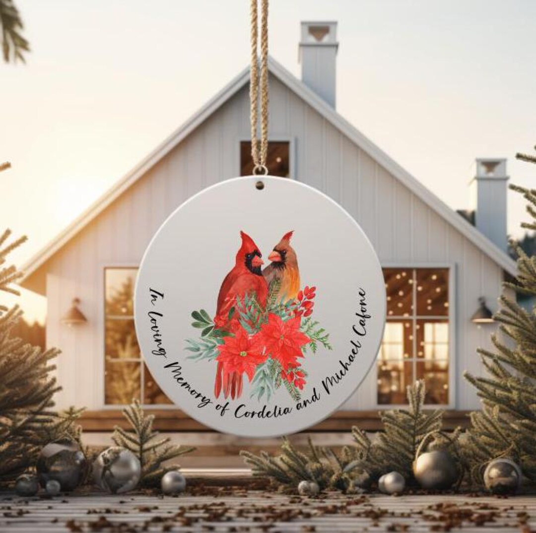 Red Cardinal Ornament in Loving Memory Cardinal Christmas Ornament ...