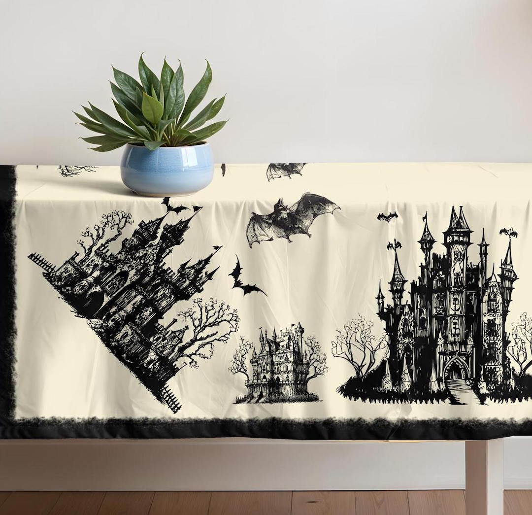 Haunted Mansion Halloween Table Cloth Haunted House Tablecloth With ...