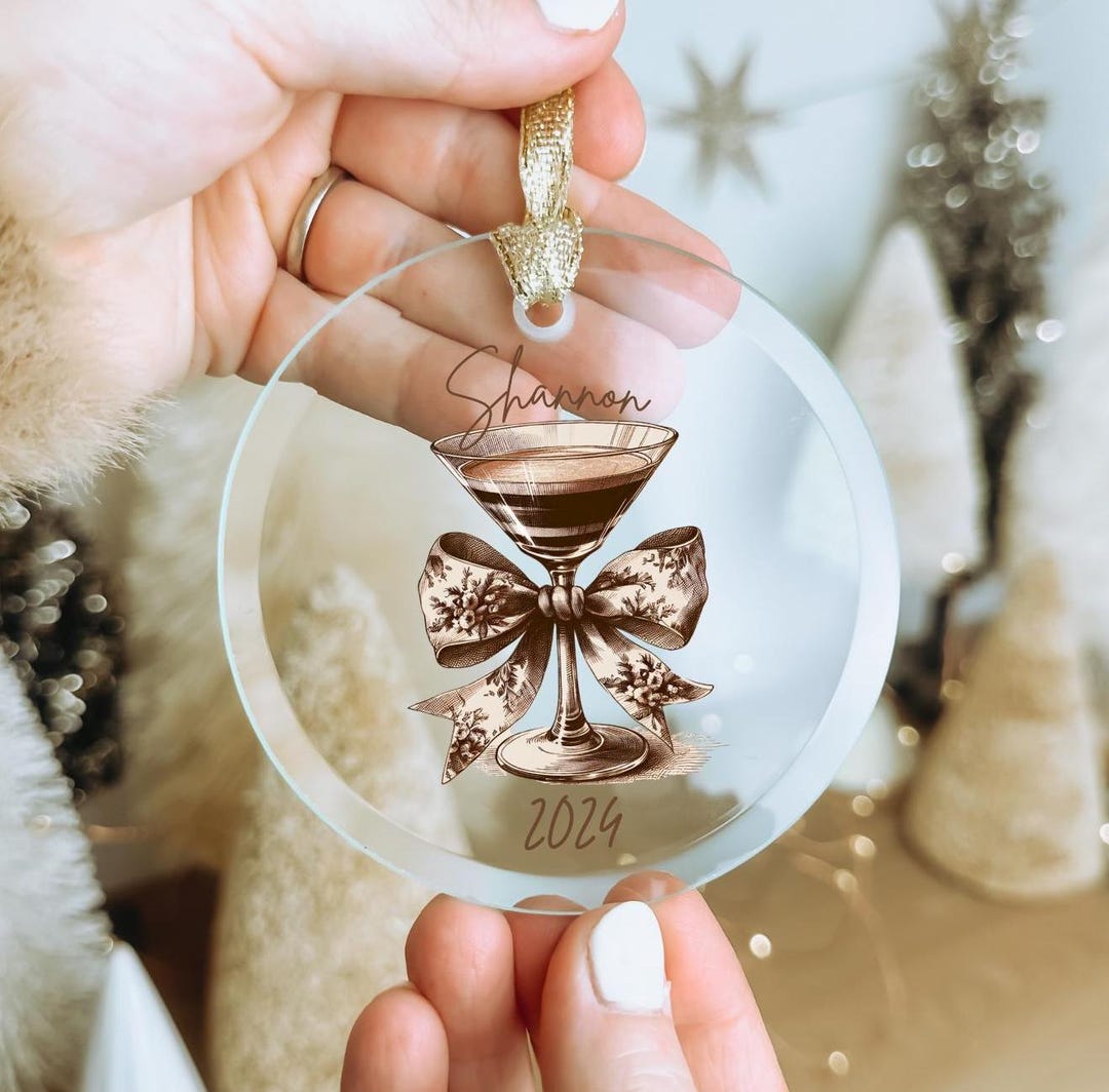 Espresso Martini Christmas Ornament 2024 Custom Name Fun Cute Ornament ...