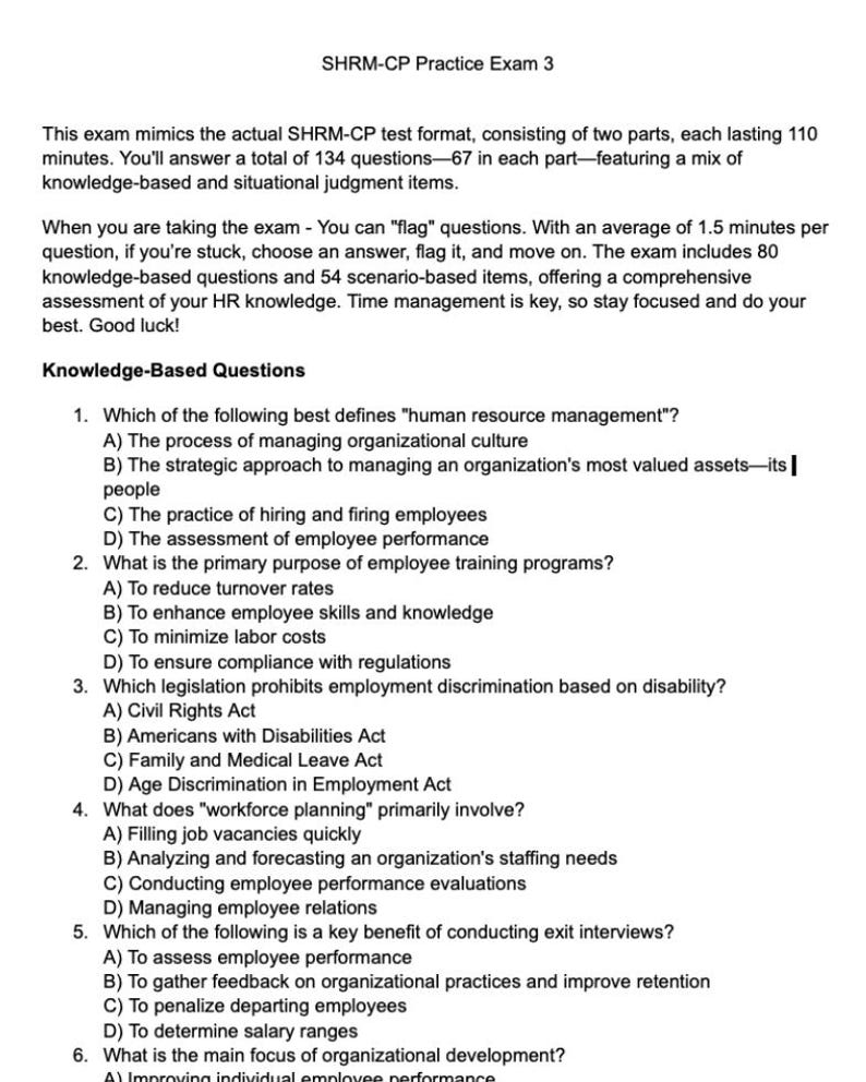 2025–2026 SHRM-CP Exam Study Guide | Bask-aligned Notes, Practice ...