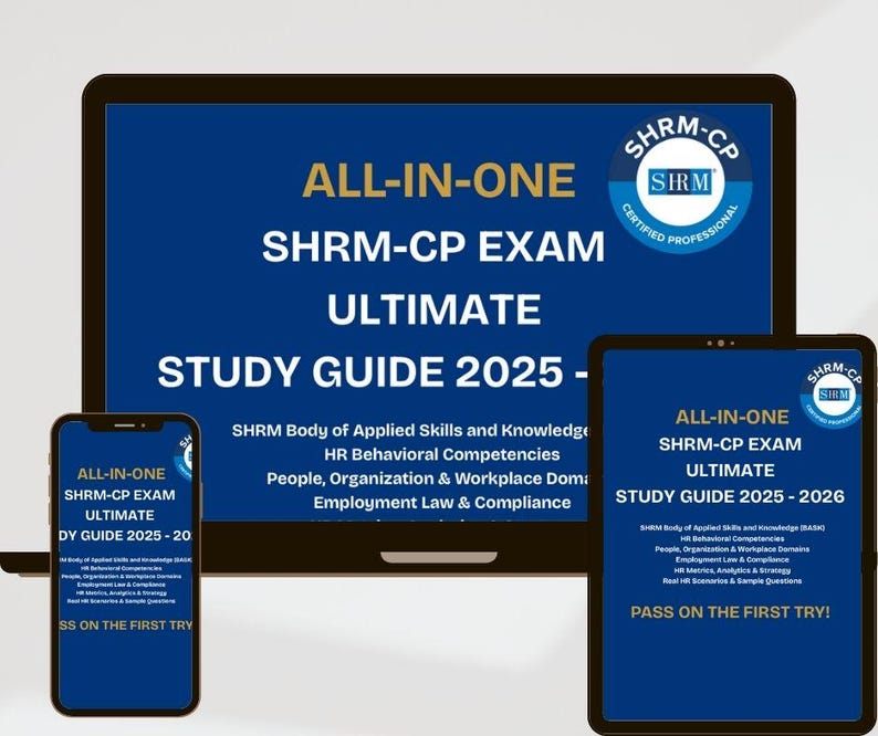 2025–2026 SHRM-CP Exam Study Guide | Bask-aligned Notes, Practice ...