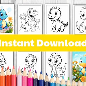 Dinosaur Kids Coloring Cards for Kids Printable Dinosaur Developer Kids ...