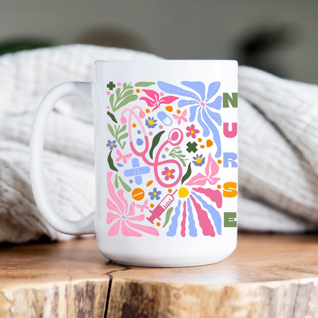 Nurse Mug, Boho Floral Nurse Mug, Gift for Nurse, Nursing Mug, Nurse ...