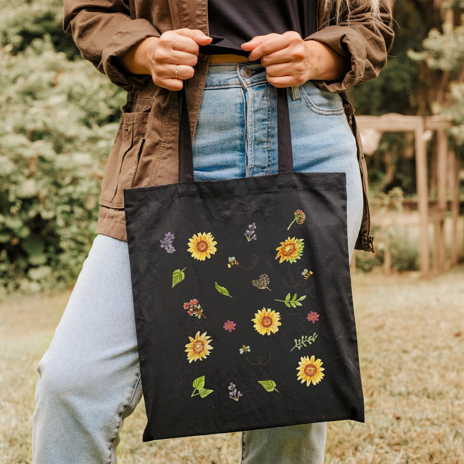 Sunflower Tote Bag, Sunflower Gifts, Sunflower Lover, Sunflower Totebag ...