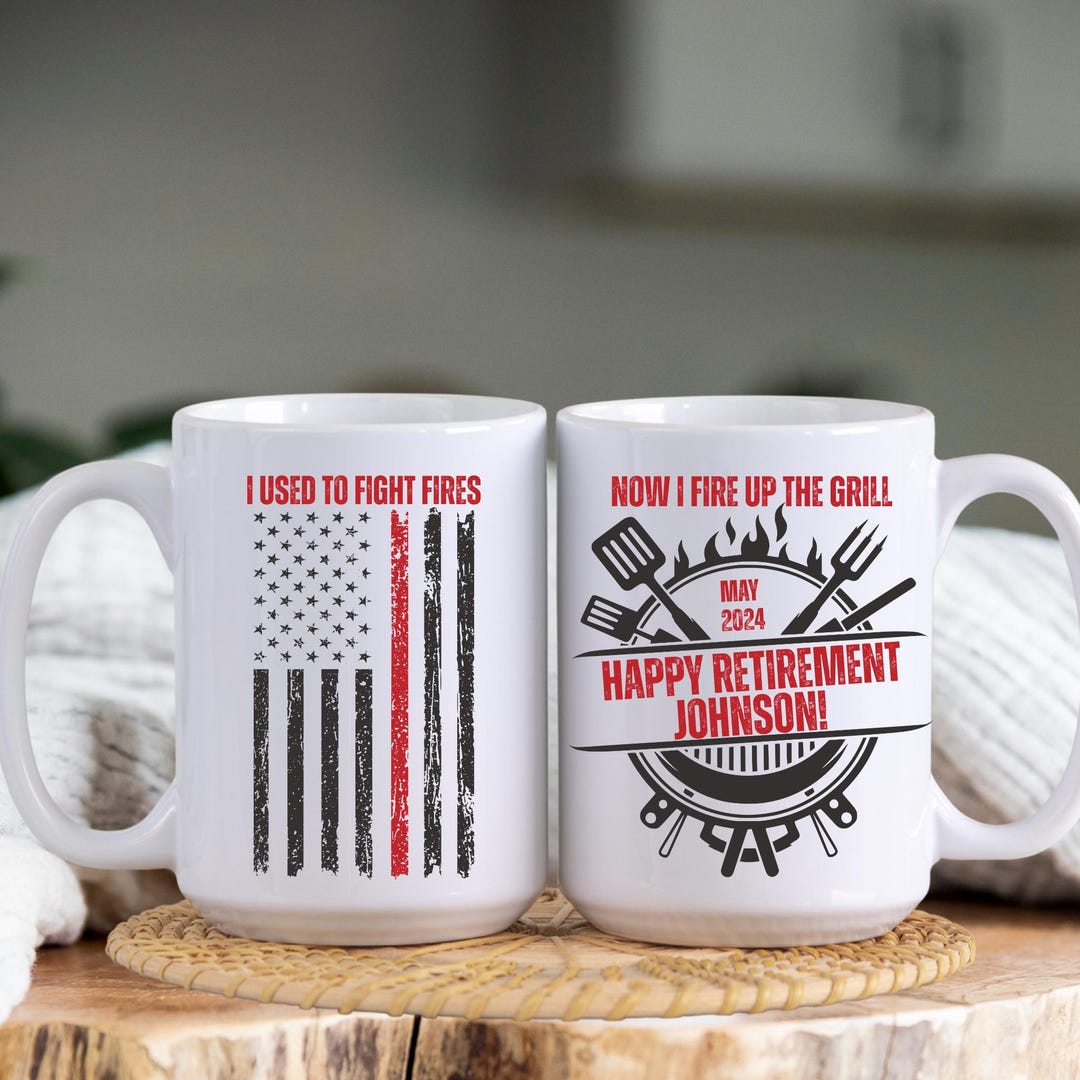 Firefighter Retirement Gift, Firefighter Retirement Mug, Personalized ...