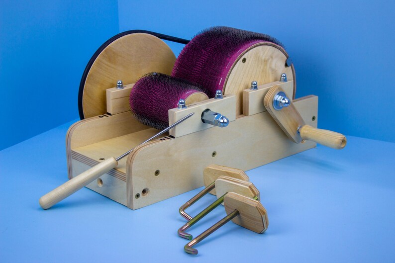 Drum Carding Machine Hand Narrow Drum Carder Wool Processing Spinning ...