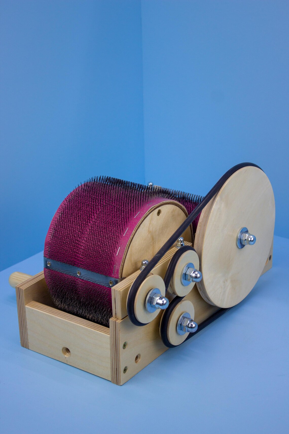 Drum Carding Machine Hand Narrow Drum Carder Wool Processing Spinning ...