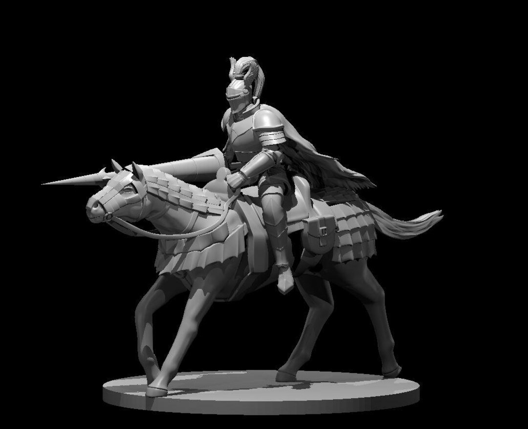 Human Male Paladin 3 W Lance Mounted - Etsy