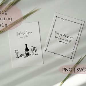 4 Hand Drawn Italian Food & Beverage Sets SVG Black White Wedding ...