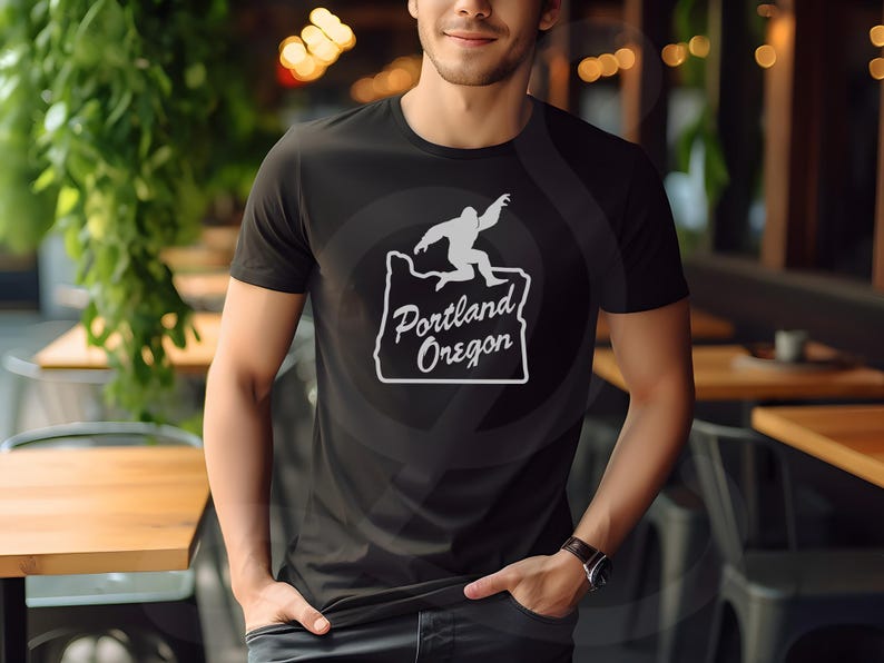 Sasquatch Meme of Iconic Welcome to Portland Oregon Sign, PNW T-shirt ...