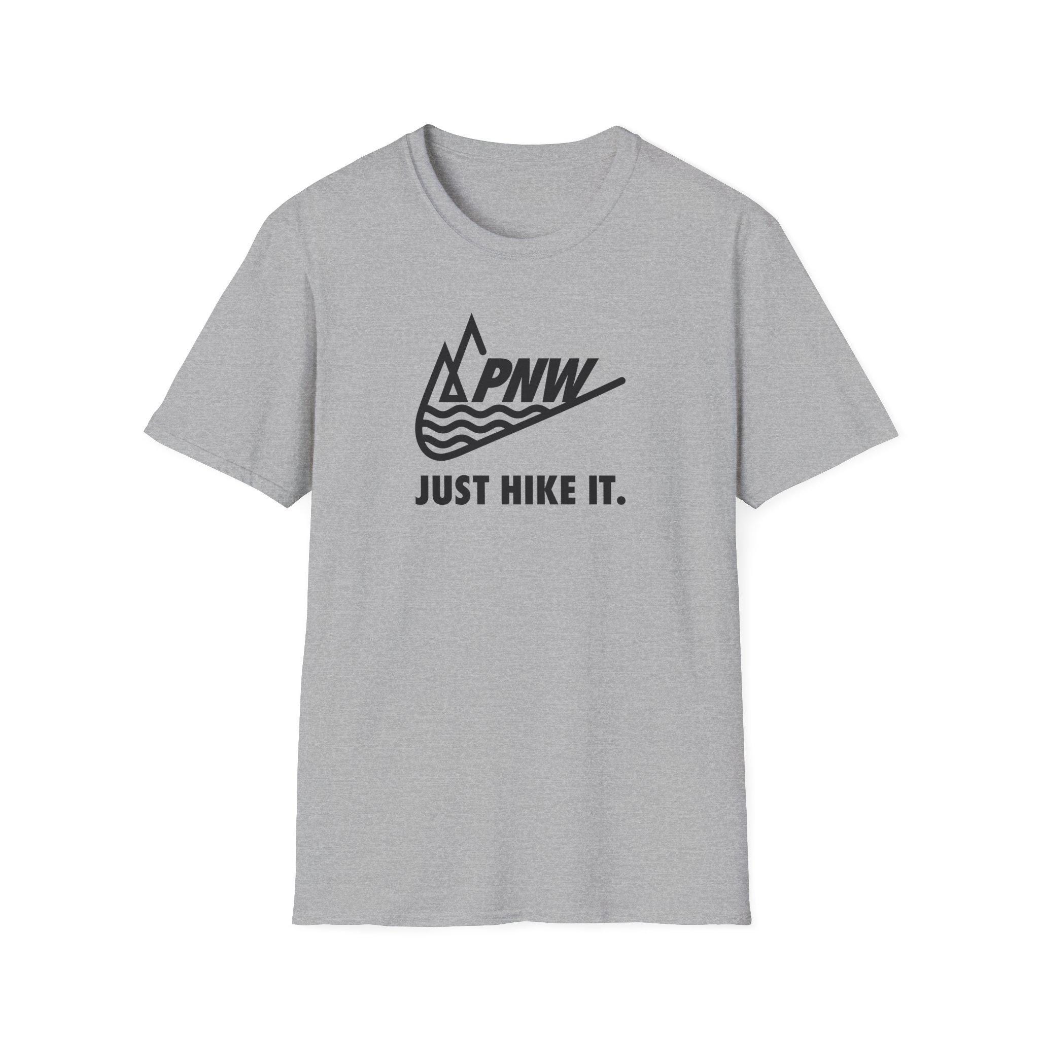 PNW Just Hike It Pacific Northwest Shirt - Unisex Softstyle T-shirt ...