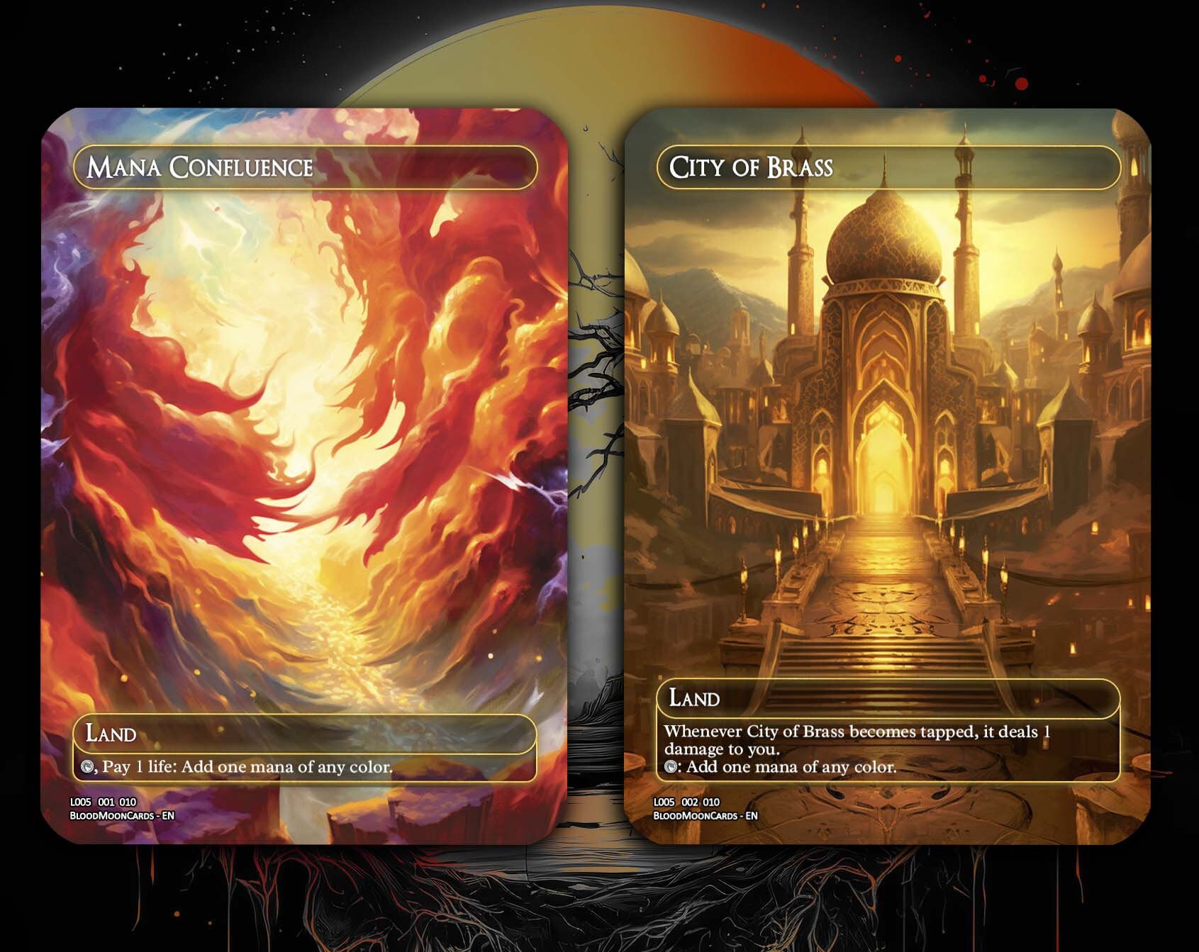 5 Color Lands Set A Custom MTG Cards, Premium MTG Cards, Proxy Cards ...