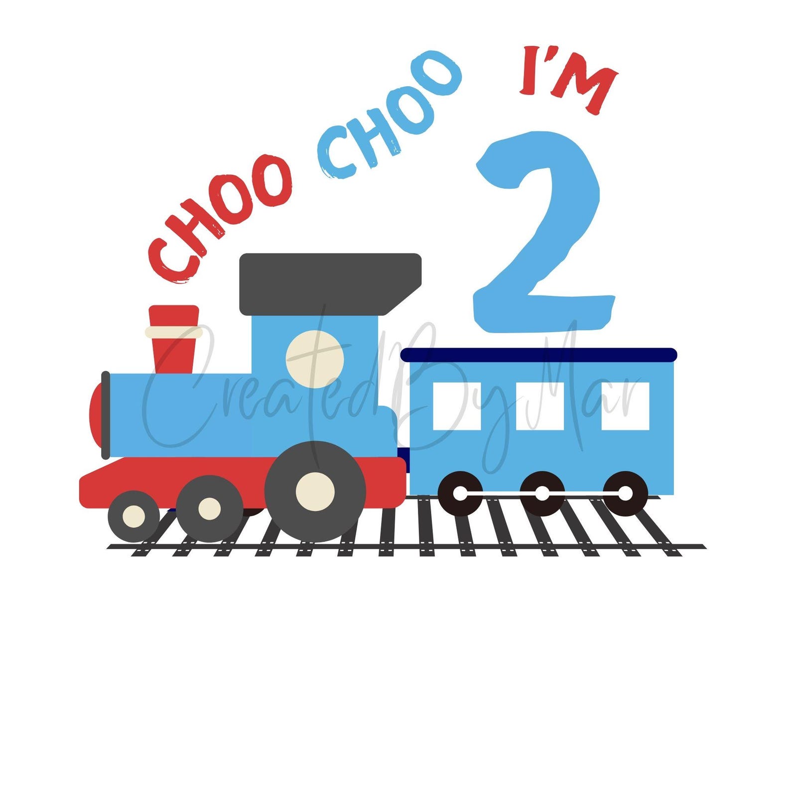 Choo Choo I'm 2 PNG Birthday Boy - Etsy