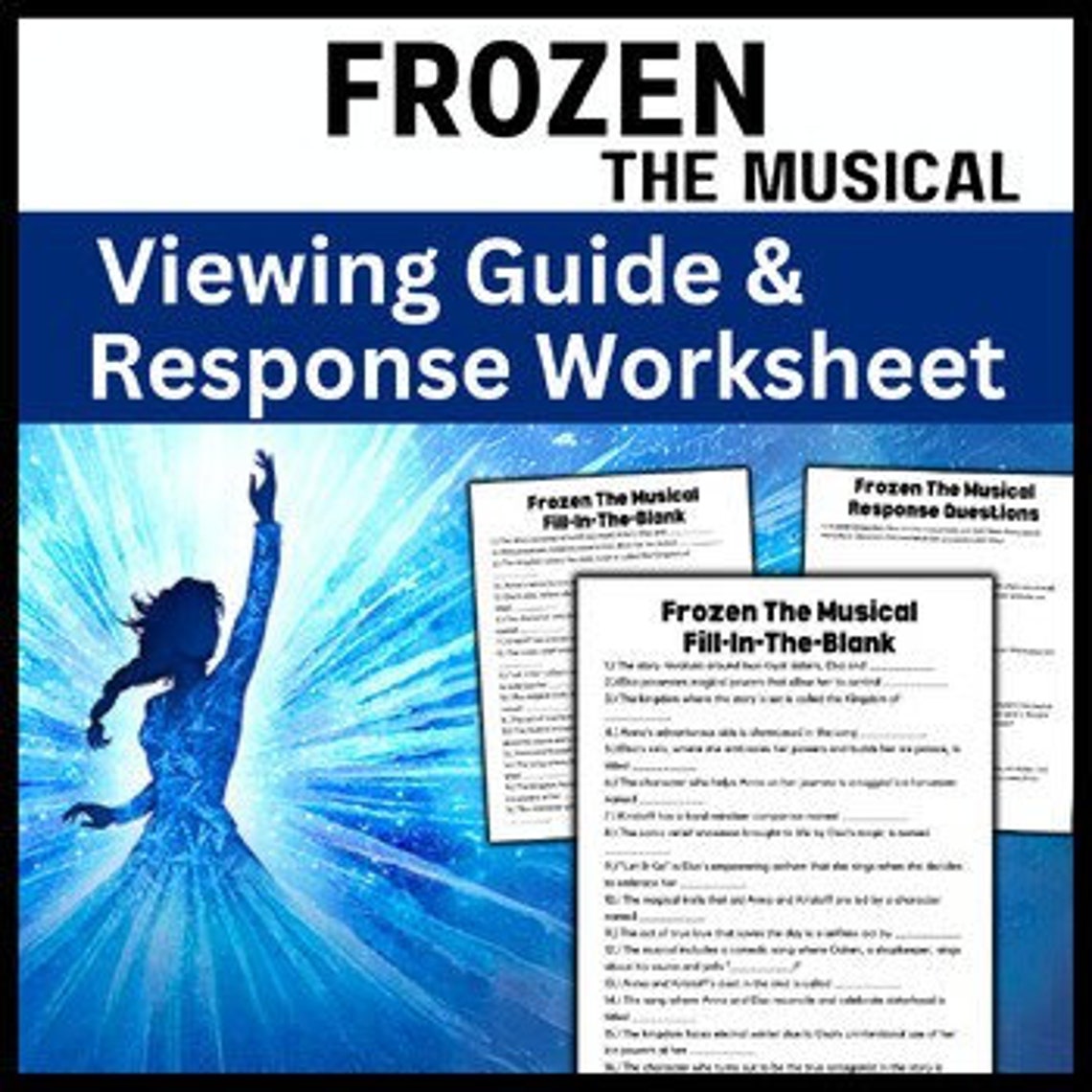 Frozen the Musical: Fill in the Blank Viewing Guide & Response Worksheet - Etsy