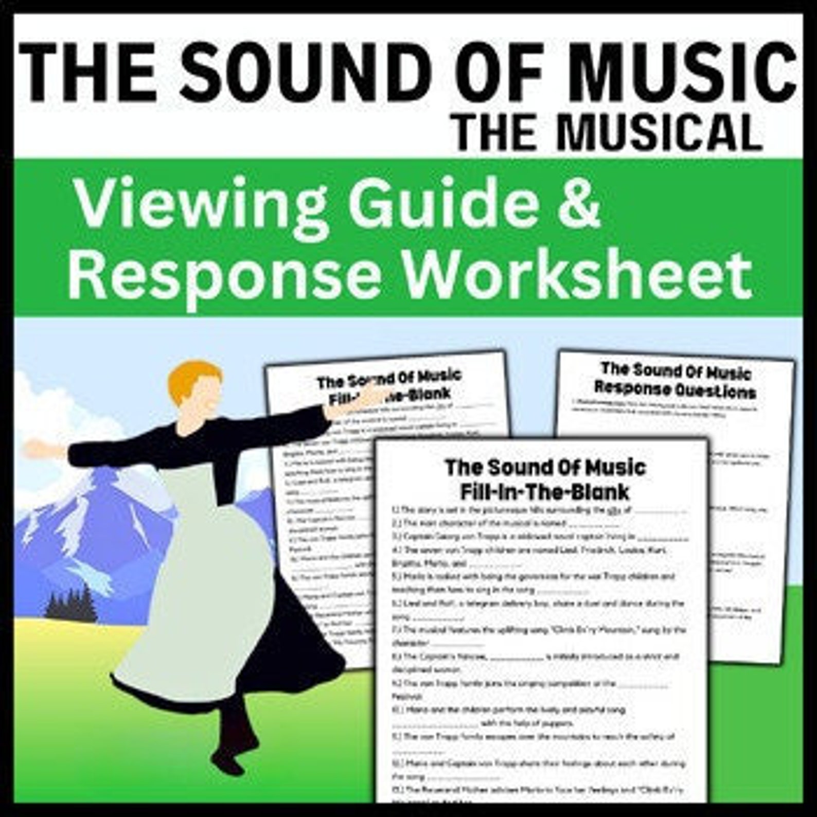 The Sound of Music: Musical Fill in the Blank Viewing Guide & Response ...
