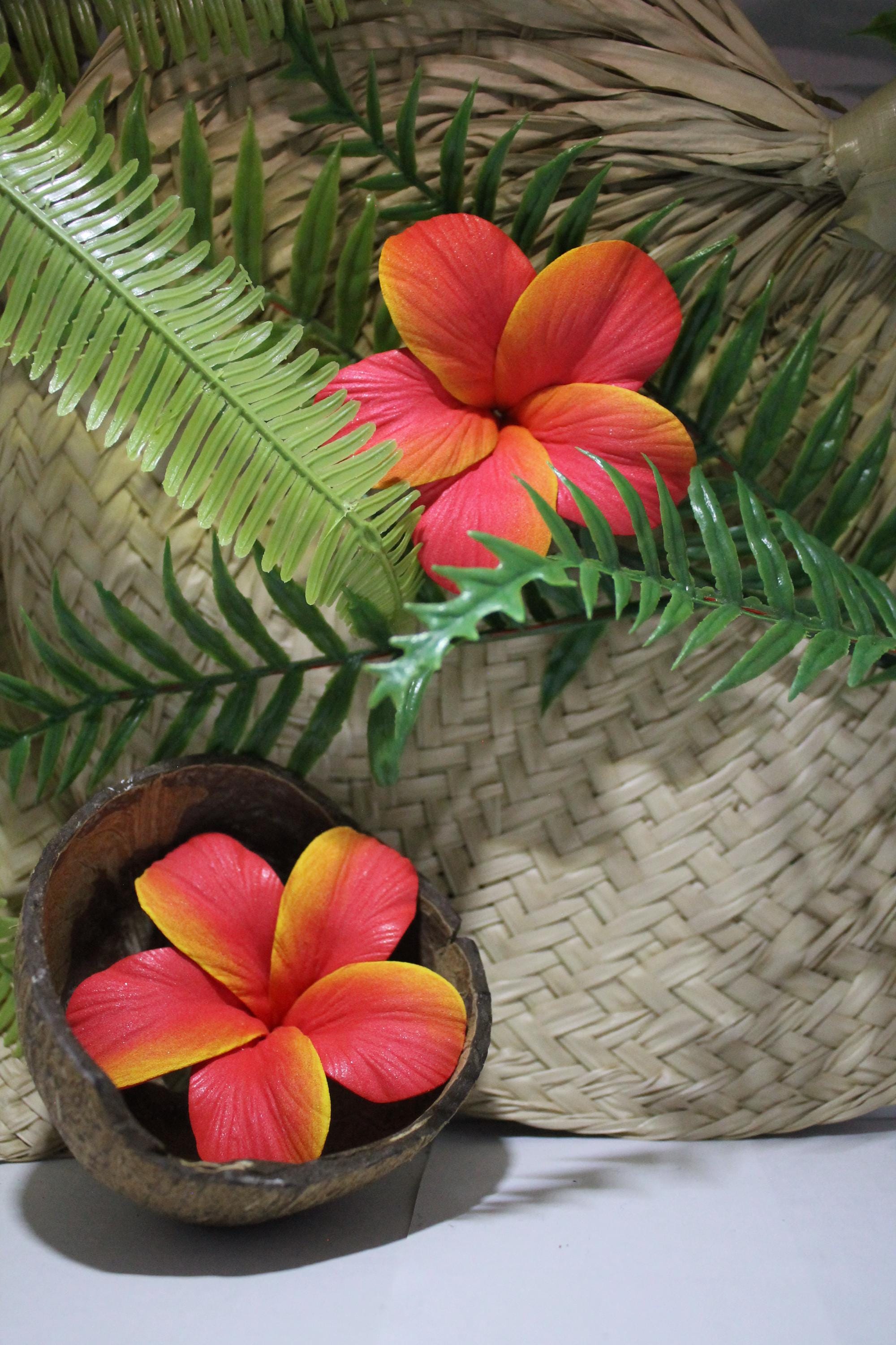 Red Plumeria Ear Pick, Artificial Foam Flower, Frangipani Hair Stick ...