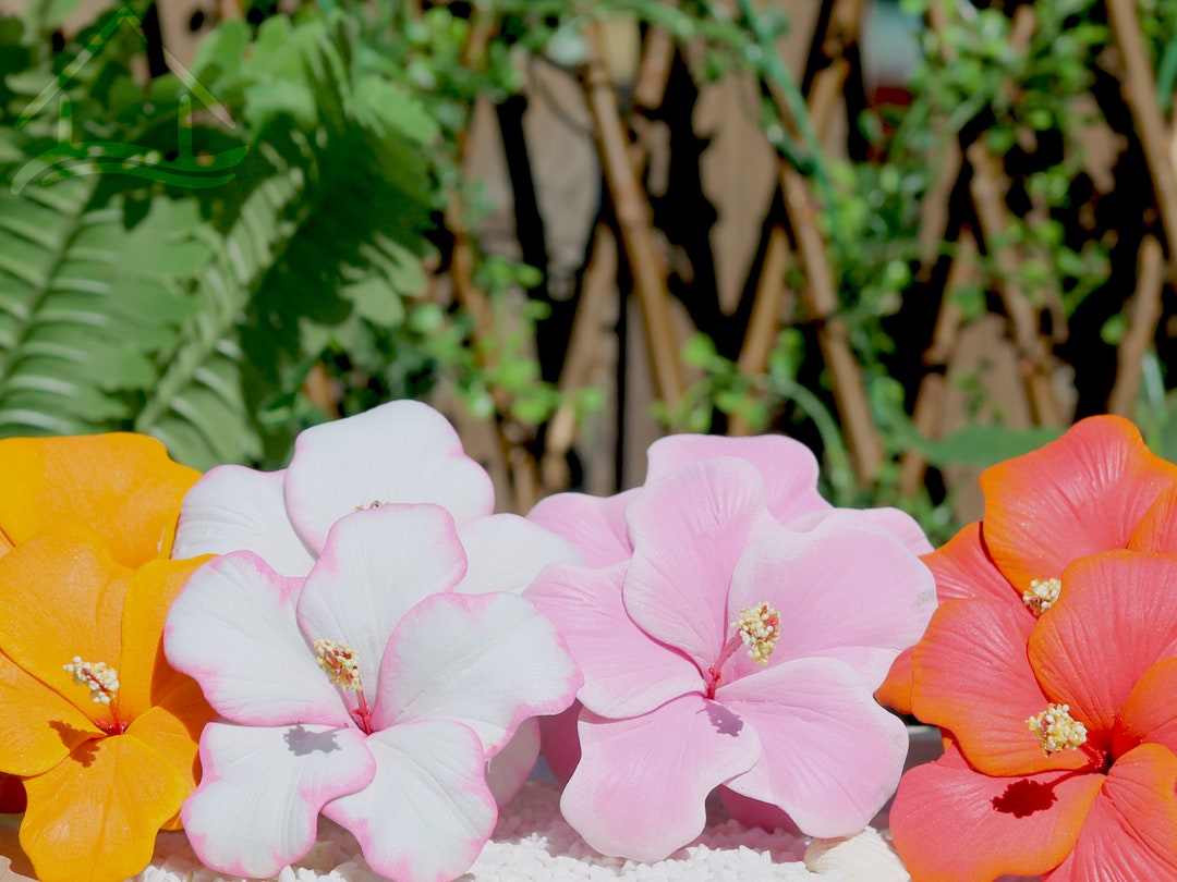 Hibiscus Flowers Assorted, Pack of 4/40/80/120, Artificial Foam Flowers ...