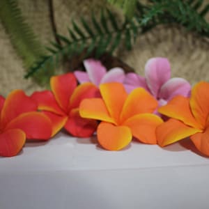 Red Plumeria Ear Pick, Artificial Foam Flower, Frangipani Hair Stick ...