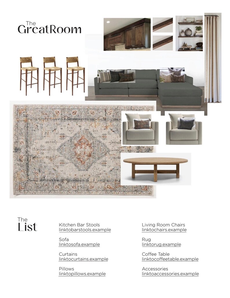 Custom Lookboard Interior Design With Shoppable Links and ...