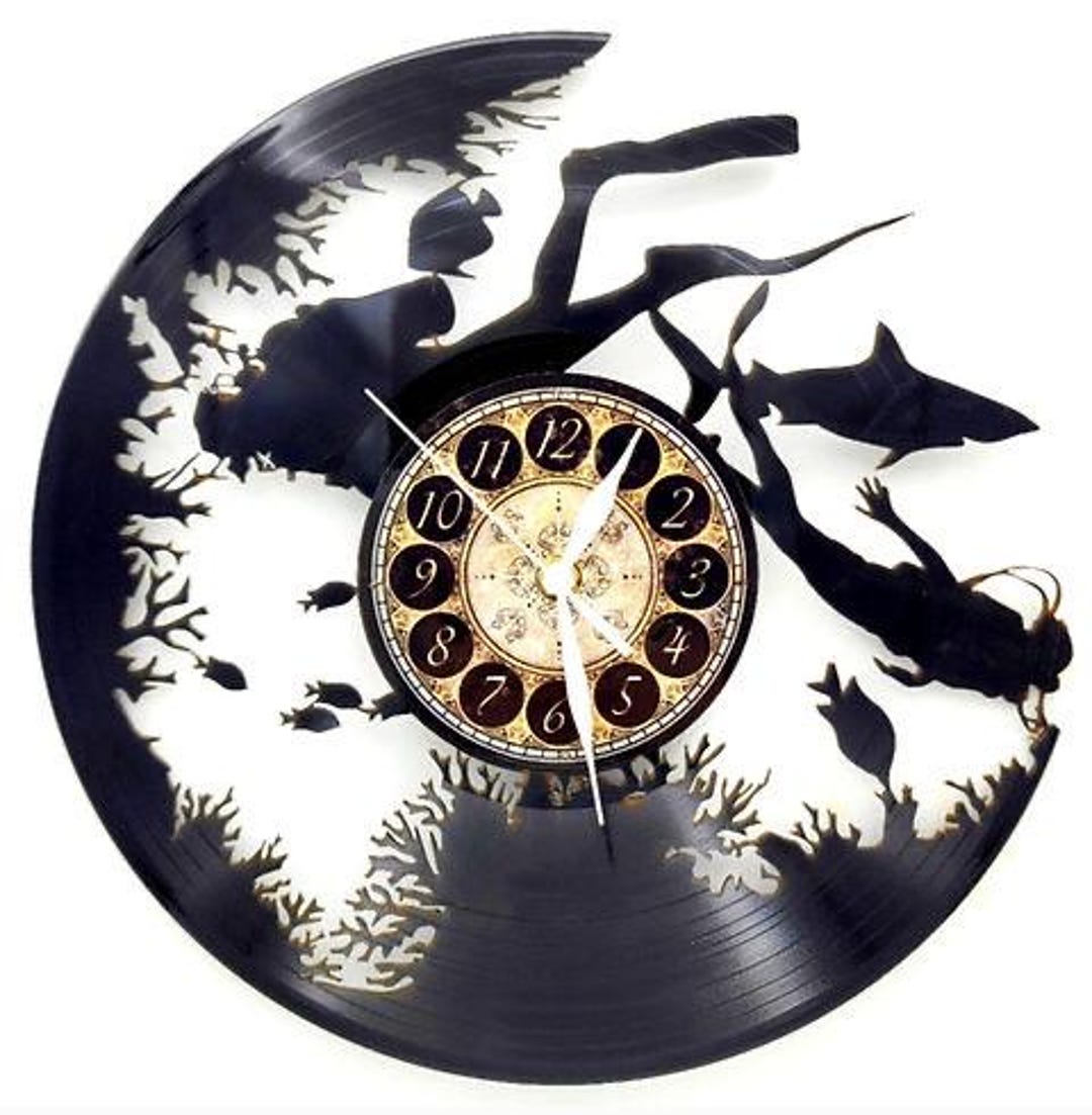 SCUBA DIVER Vinyl Record Clock | Ocean, Beach Scuba Diving Wall Art ...