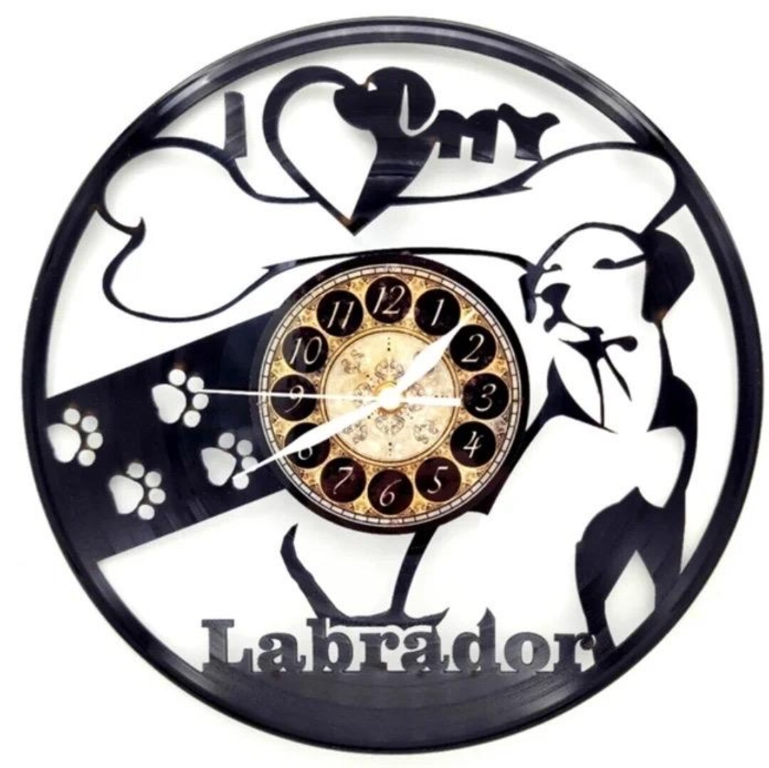 LABRADOR | Vinyl Record Clock | Dog Wall Art Lover Gift | FREE SHIPPING ...