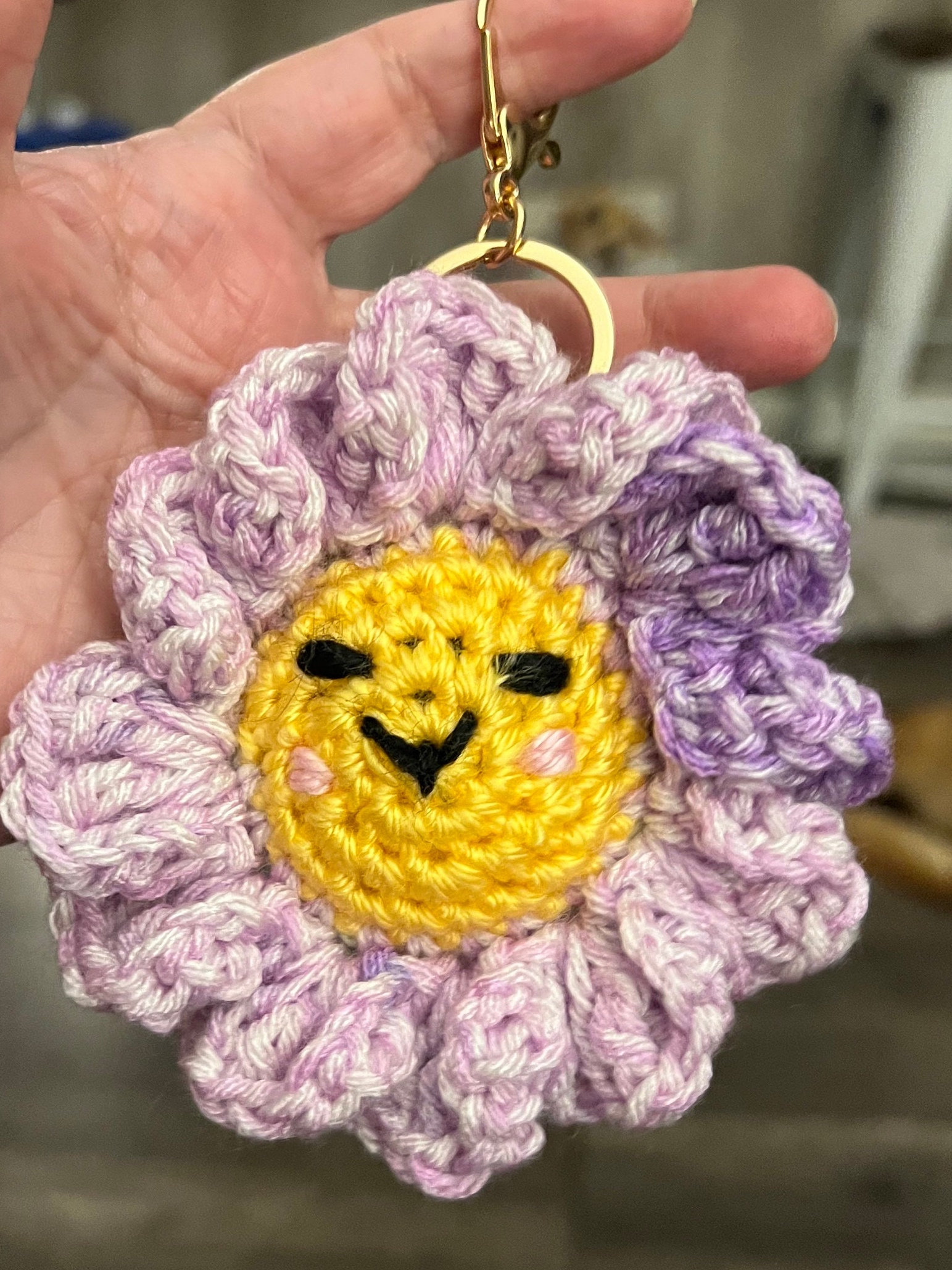 Crochet Flower Keychain Made by Seller - Etsy