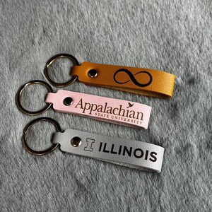 Personalized Leather University Logo Keychain: Alumni Gift - Etsy