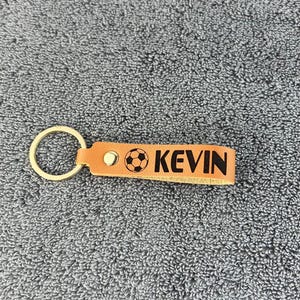 Personalized Leather Soccer Keychain – Custom Team Logo Engraved ...