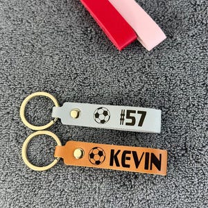 Personalized Leather Soccer Keychain: Team Logo Design - Etsy