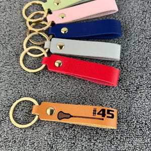 Personalized Lacrosse Team Logo Keychain – Custom Engraved Leather Gift ...