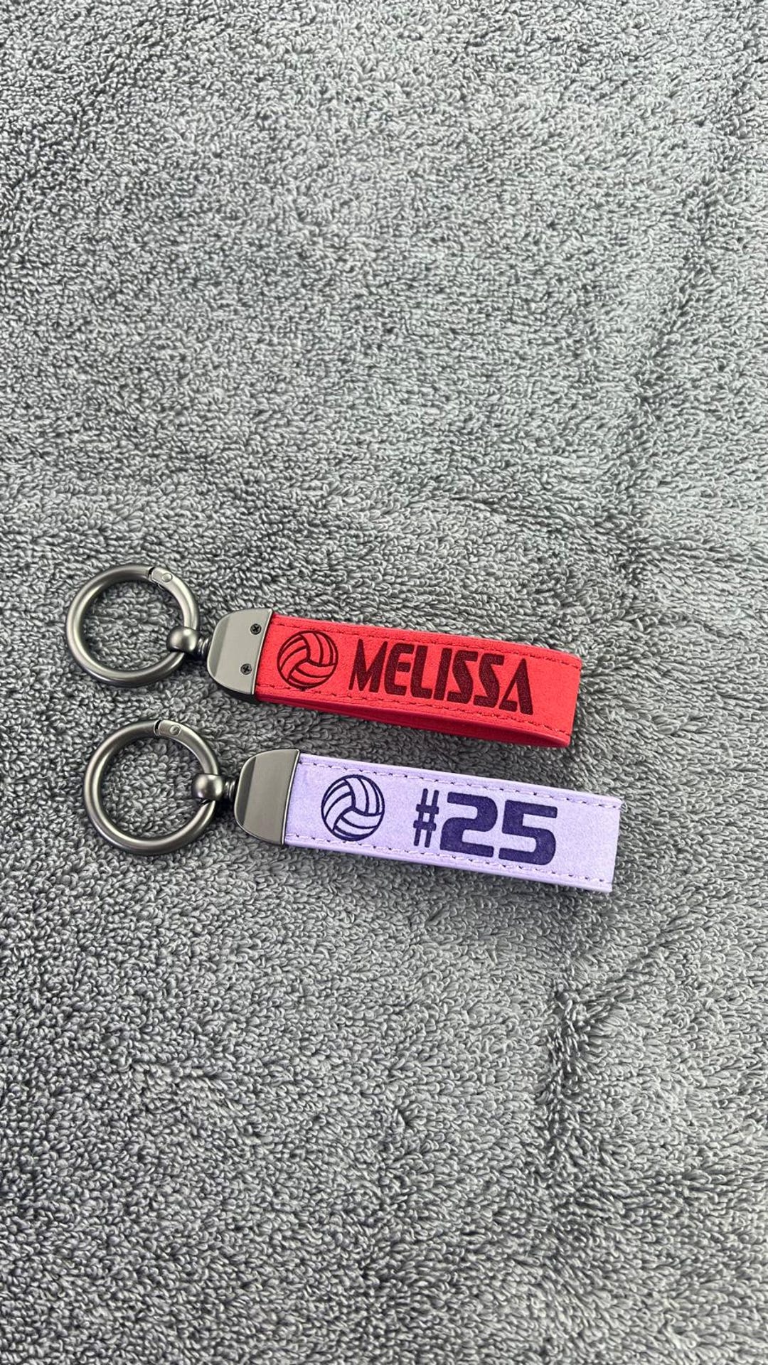 Personalized Leather Volleyball Keychain – Custom Team Logo Engraved ...