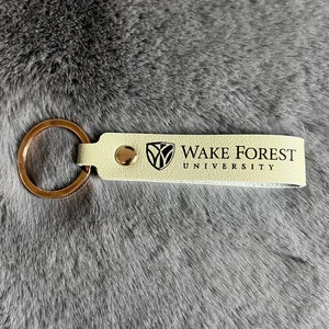 Personalized Leather University Logo Keychain: Alumni Gift - Etsy