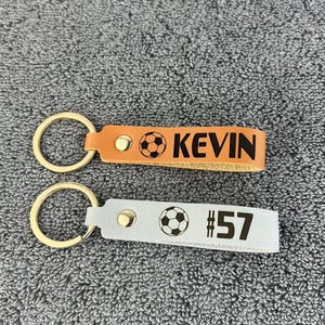 Personalized Leather Soccer Keychain – Custom Team Logo Engraved ...
