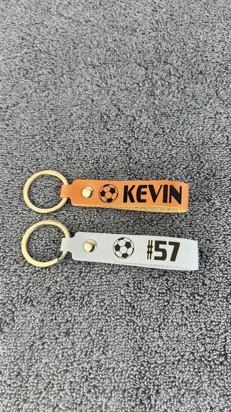 Personalized Leather Soccer Keychain: Team Logo Design - Etsy