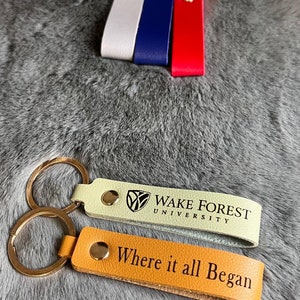 Personalized Leather University Logo Keychain: Alumni Gift - Etsy