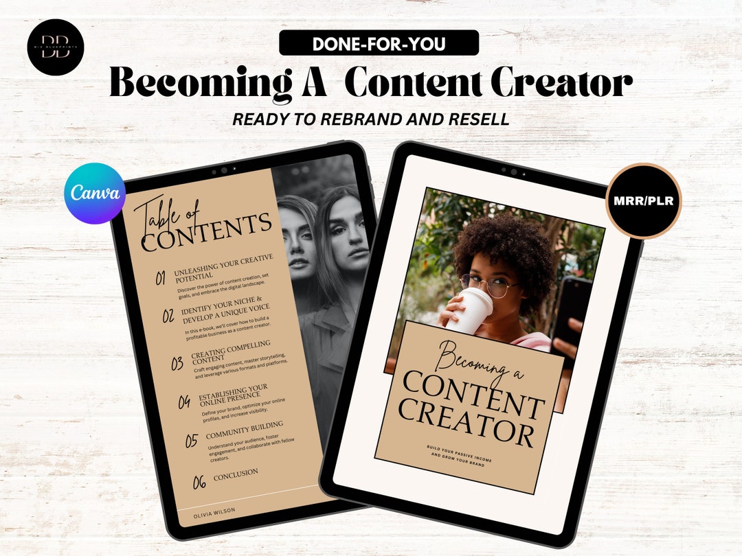 Content Creator Guide: DFY Ebook With MRR & PLR (canva Template) - Etsy