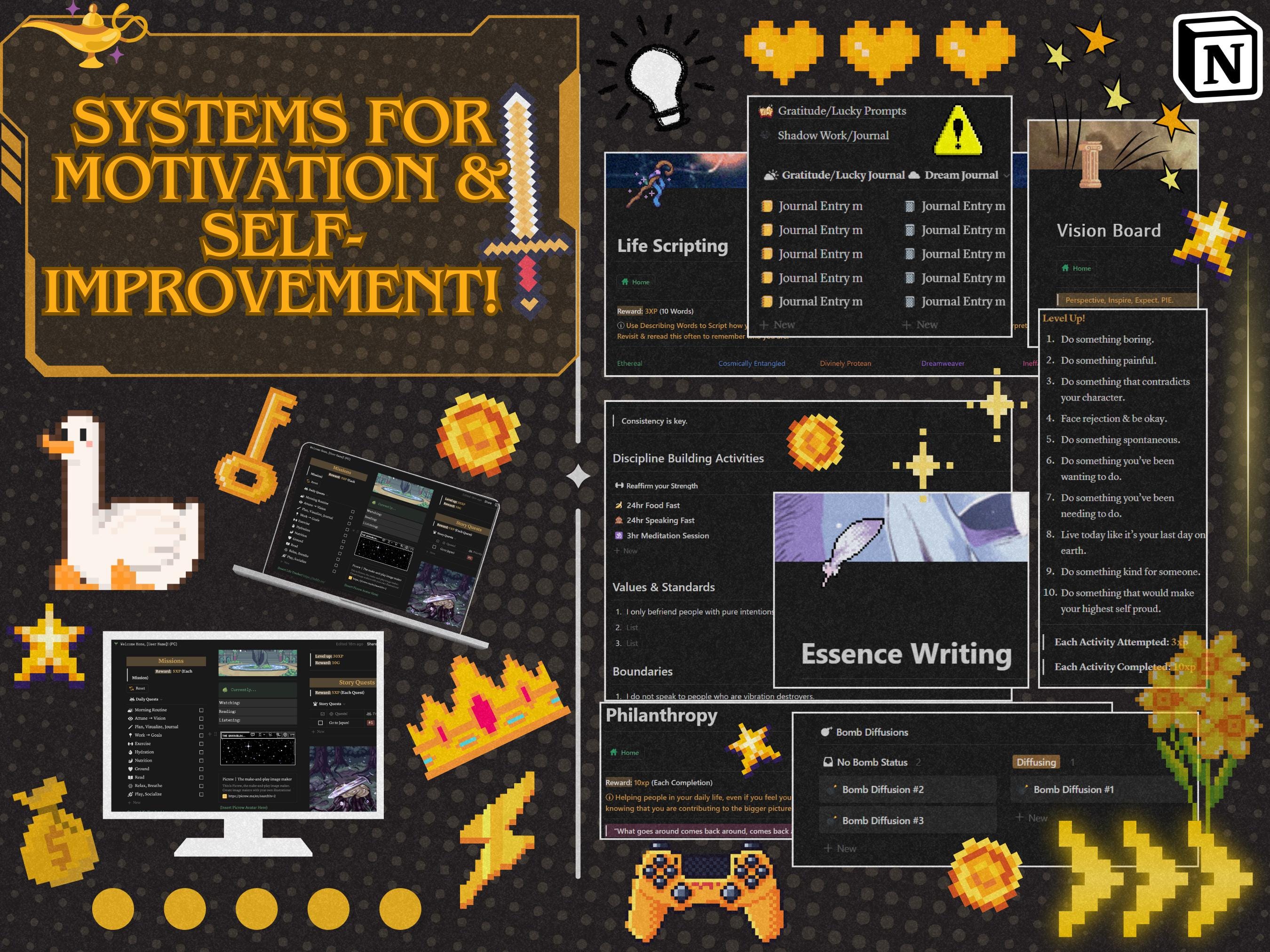 Gamify Your Life Notion Template: Customizable Habit Tracker (digital ...