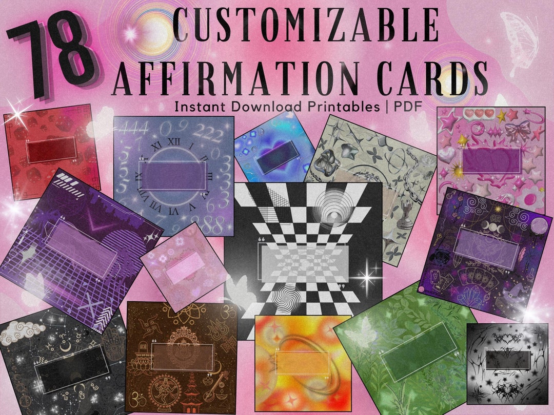 Customizable Affirmation Cards Printable Positive Affirmations Deck ...