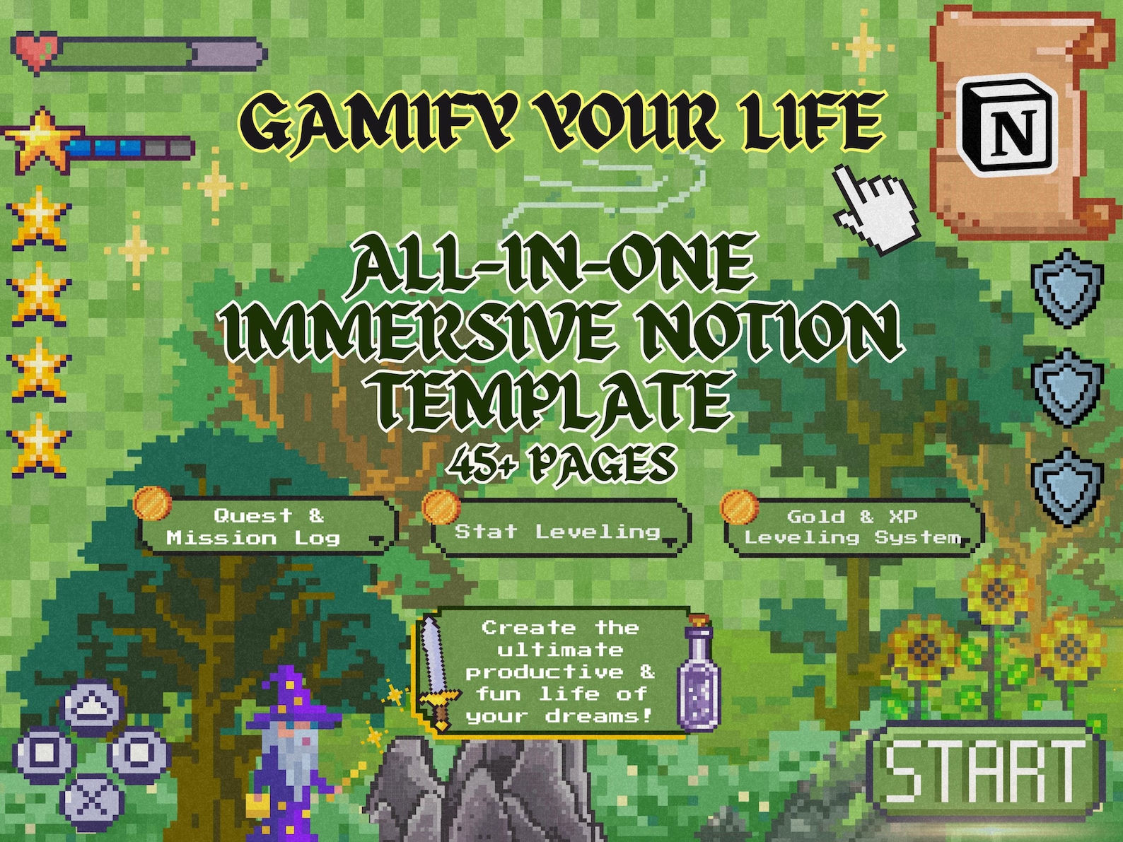 Gamify Your Life Notion Template Level up Your Life Game Ultimate All ...