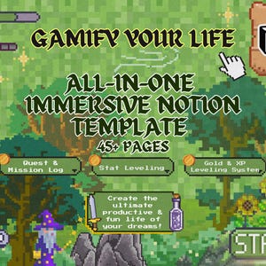 Gamify Your Life Notion Template: Customizable Habit Tracker (digital ...