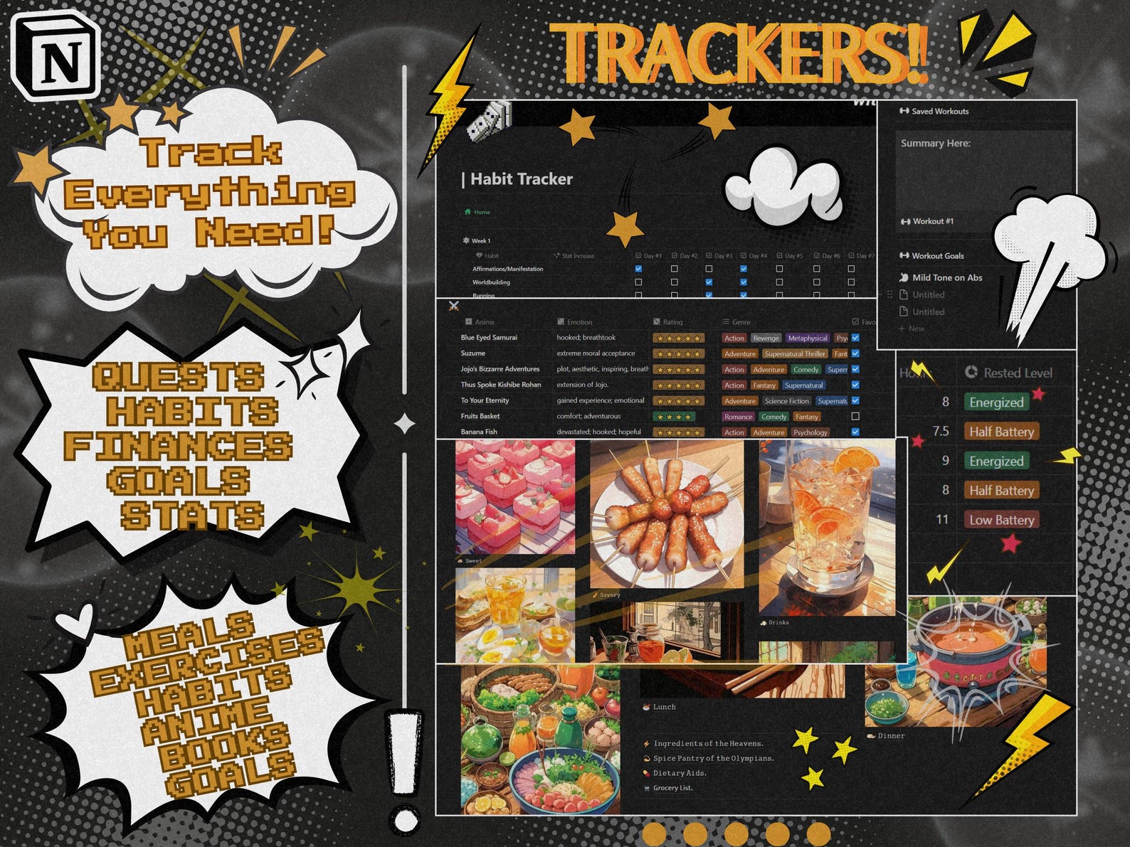 Gamify Your Life Notion Template: Customizable Habit Tracker (digital ...