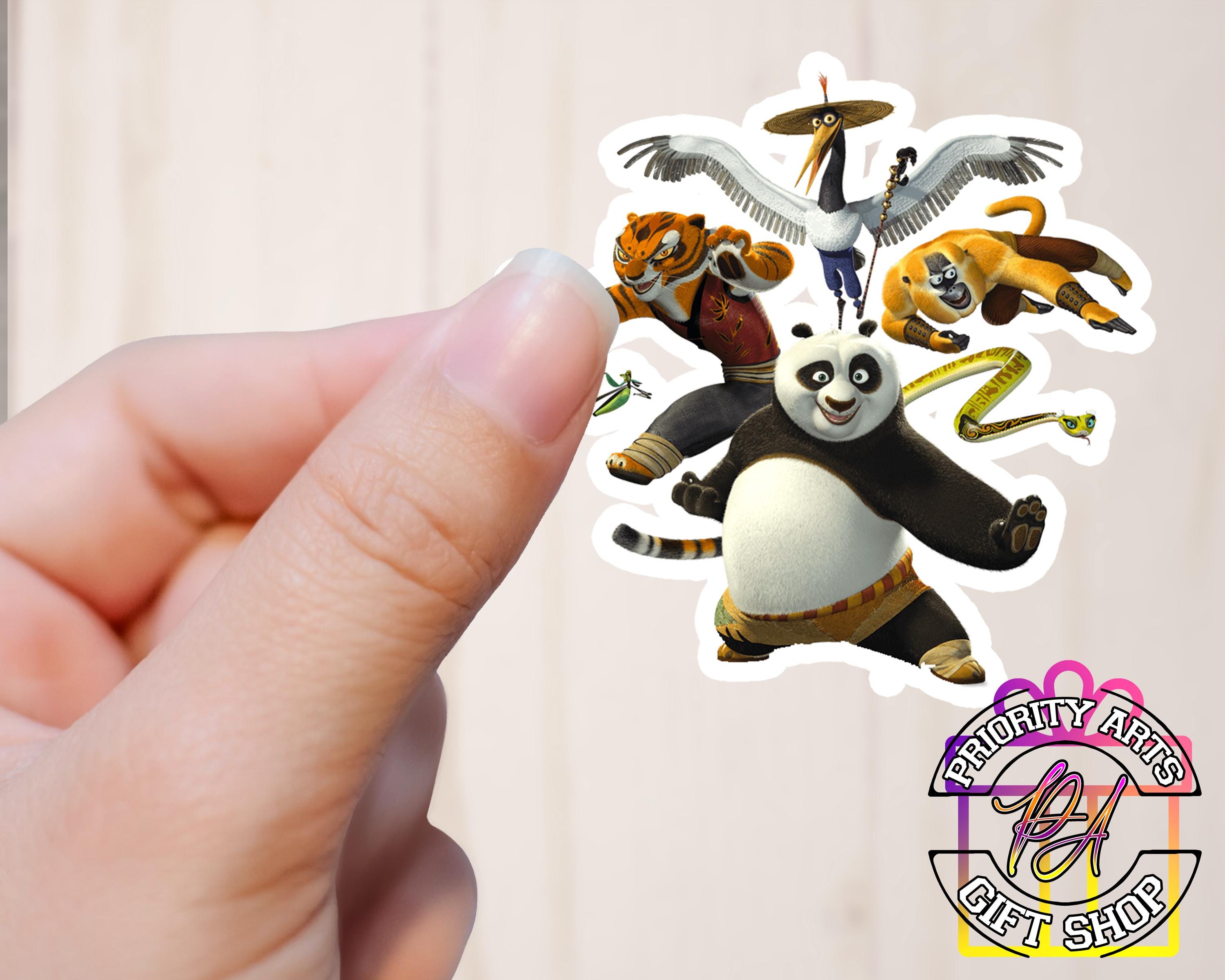 Kung Fu Panda Sticker Easy Peel Waterproof Vinyl Sticker Set of 6 ...