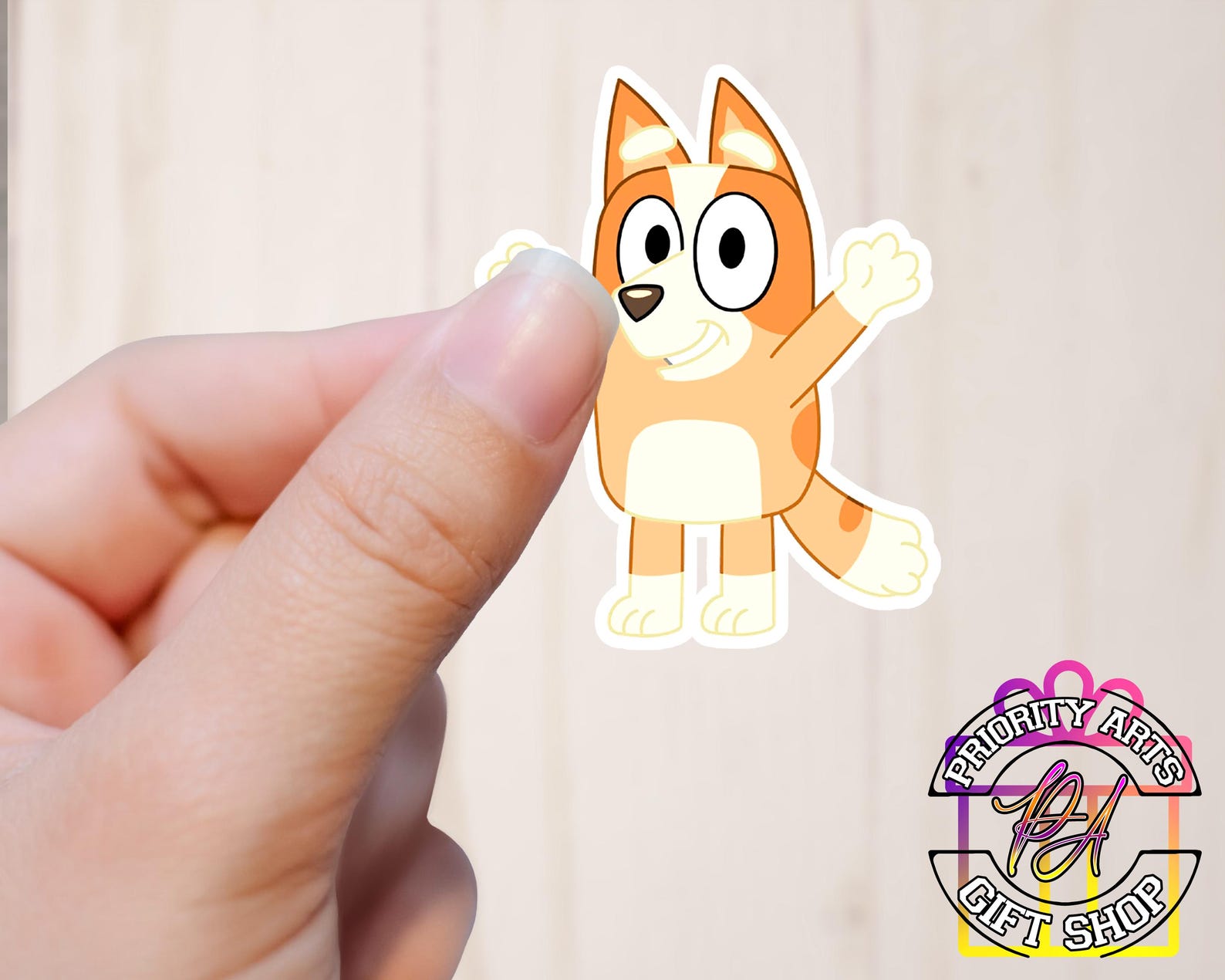 Bluey Stickers Easy Peel Waterproof Vinyl Sticker Set of 7, Water ...