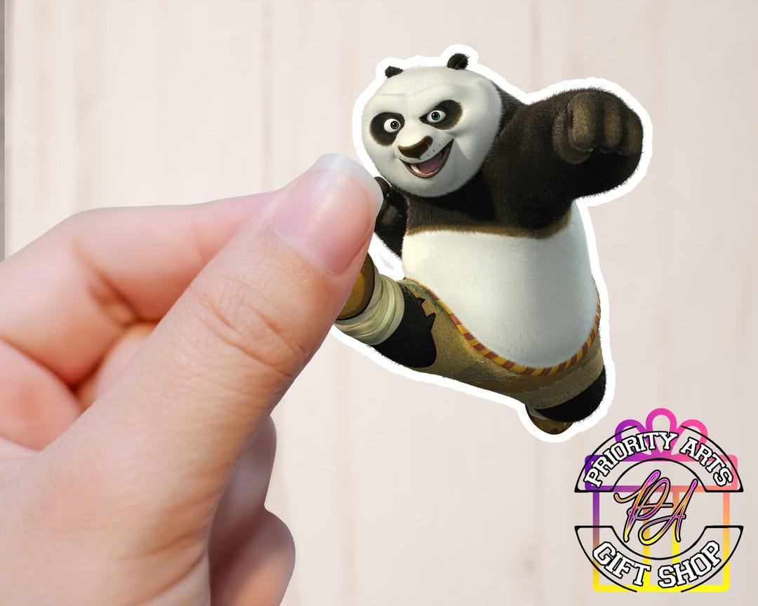 Kung Fu Panda Sticker Easy Peel Waterproof Vinyl Sticker Set of 6 ...