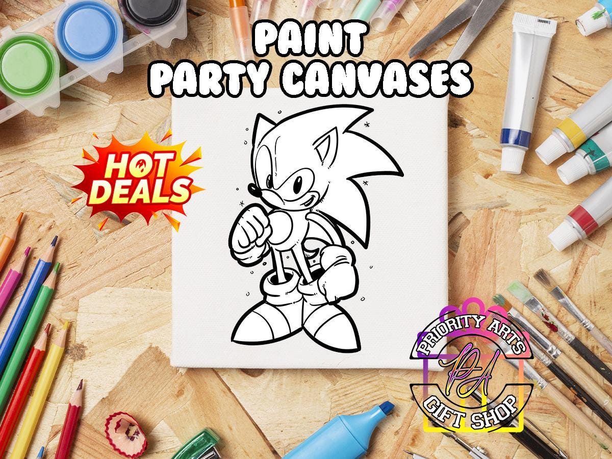 Sonic Paint Party Canvases, Paint Party, Paint Party Canvases, Party ...